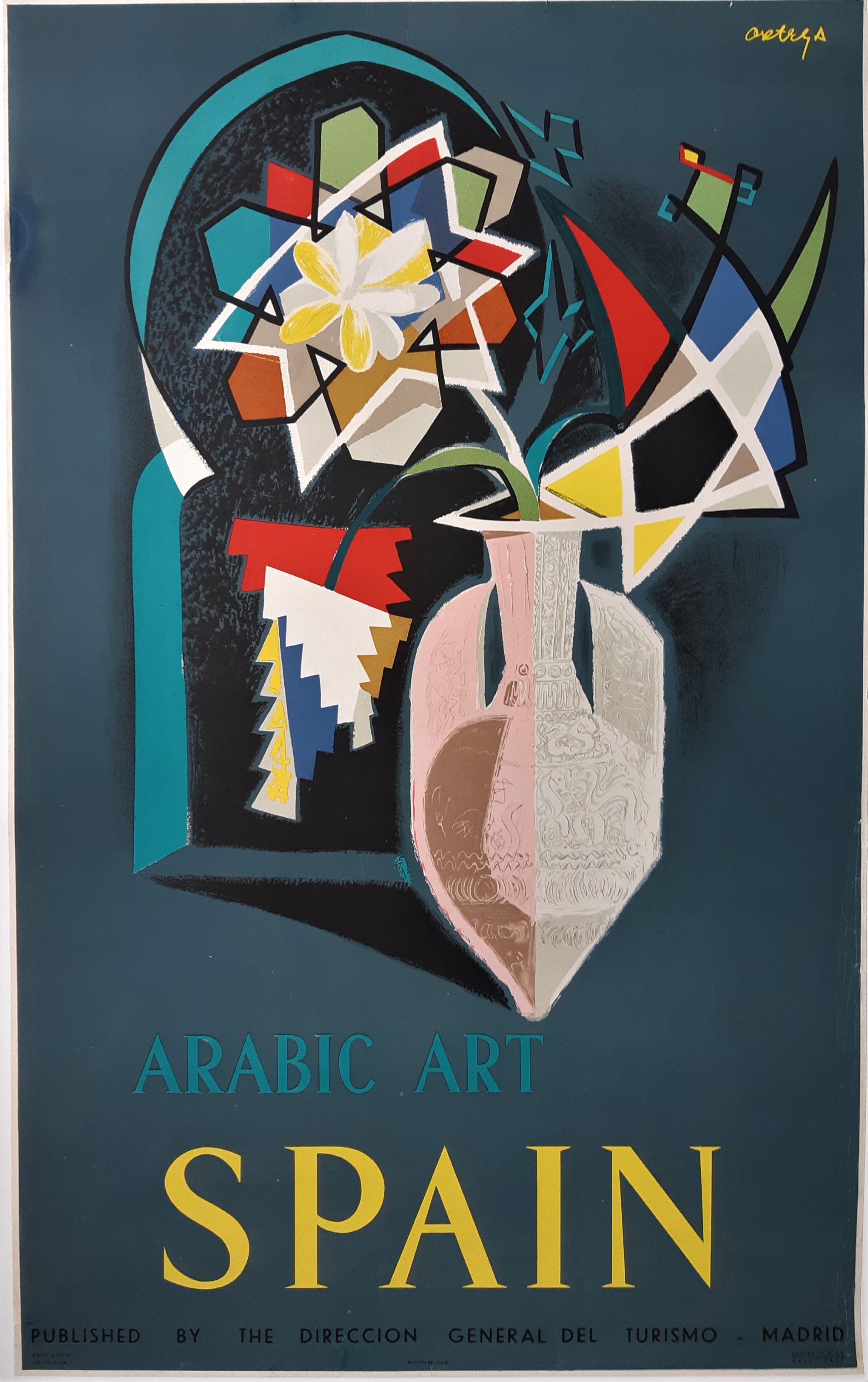 Original 1950s Spanish Travel Poster Featuring Arabic Art ...