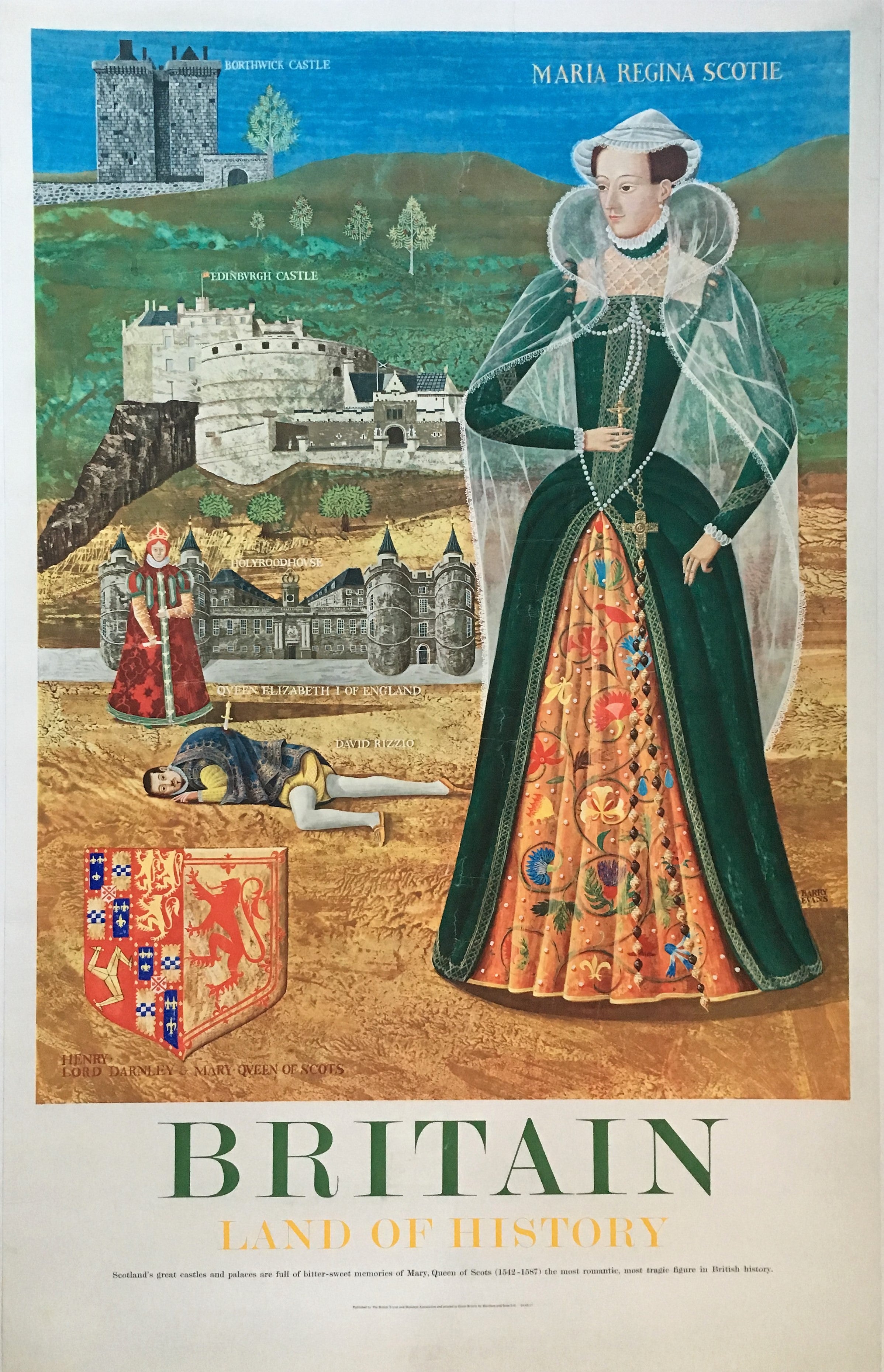 Original Britian, Land of History Poster featuring Mary, Queen of Scot ...
