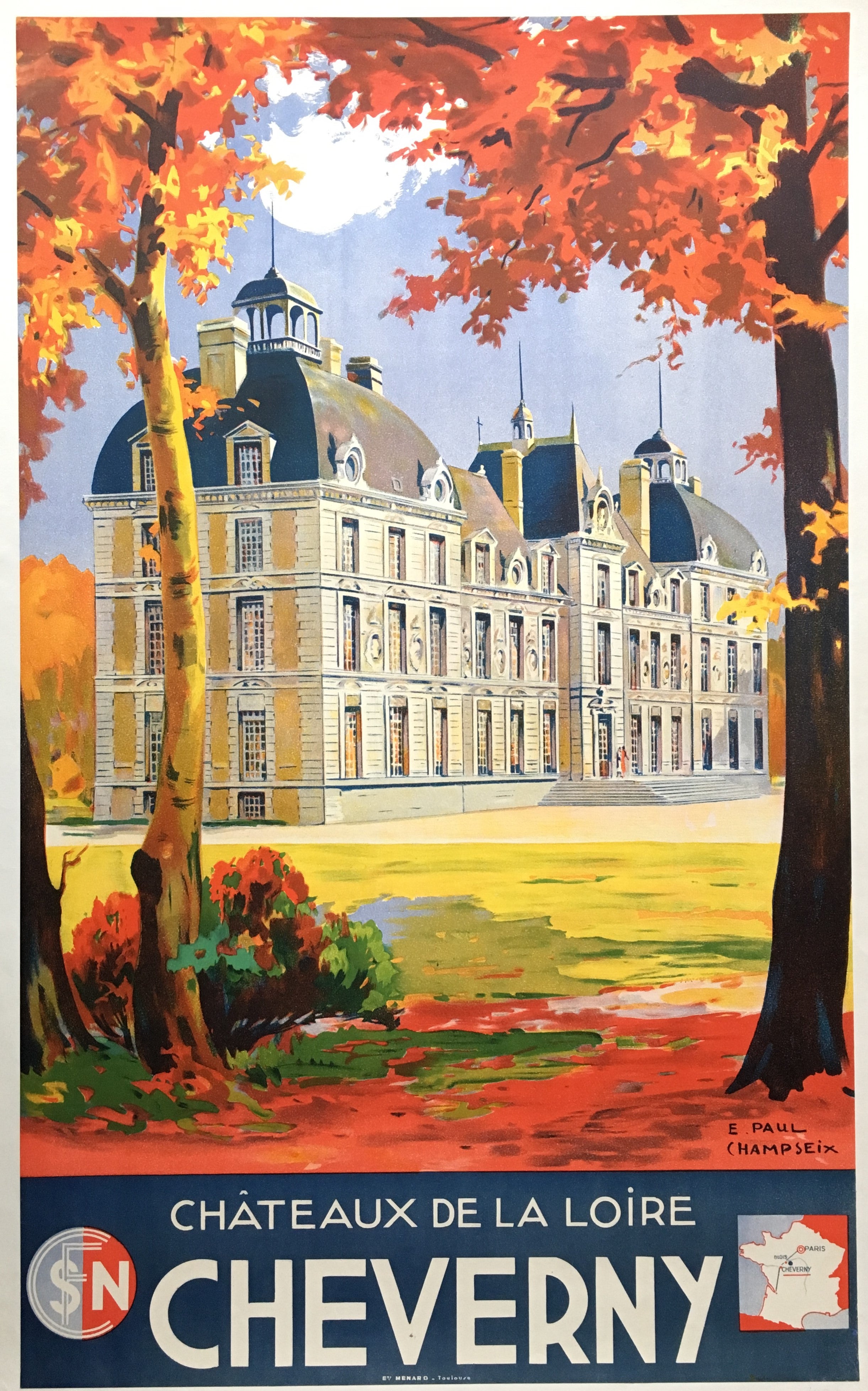 Beautiful ca1920s French Railway Poster - Chateaux de al Loire, Chever ...