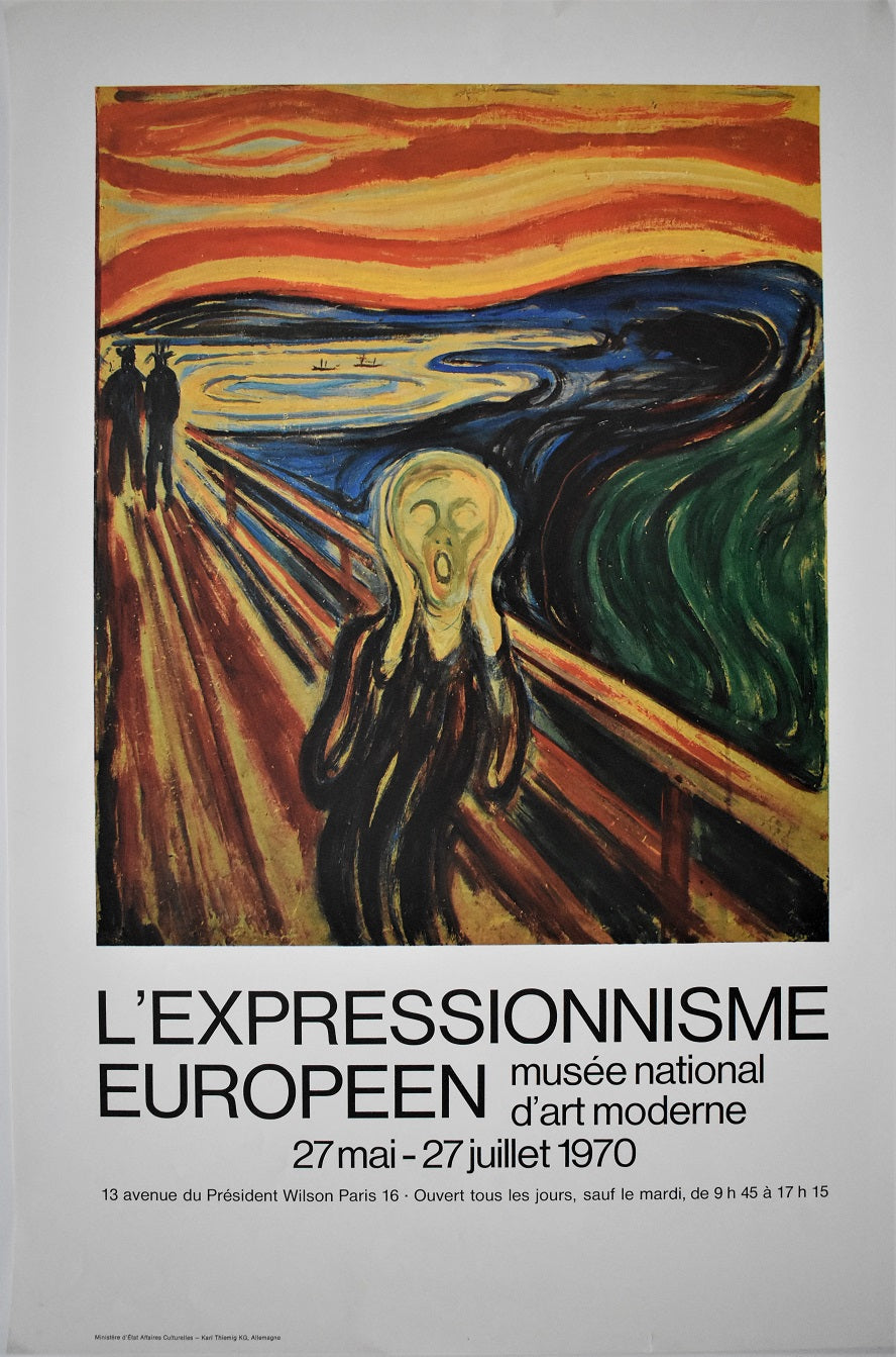 European Expressionism Exhibition Poster, 1970 Featuring Edvard Munch ...