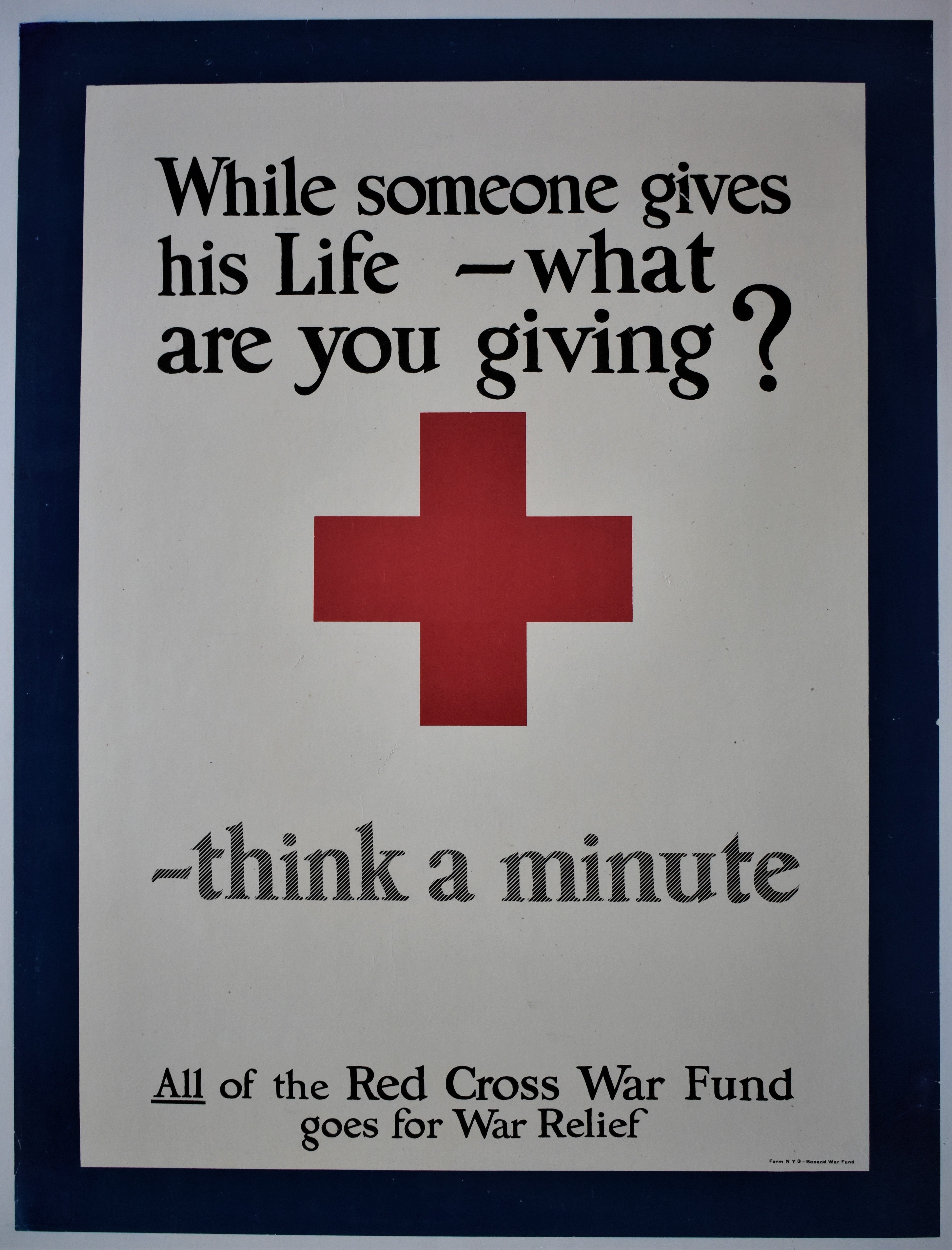 First World War American Red Cross War Relief Poster "While Someone Gi ...