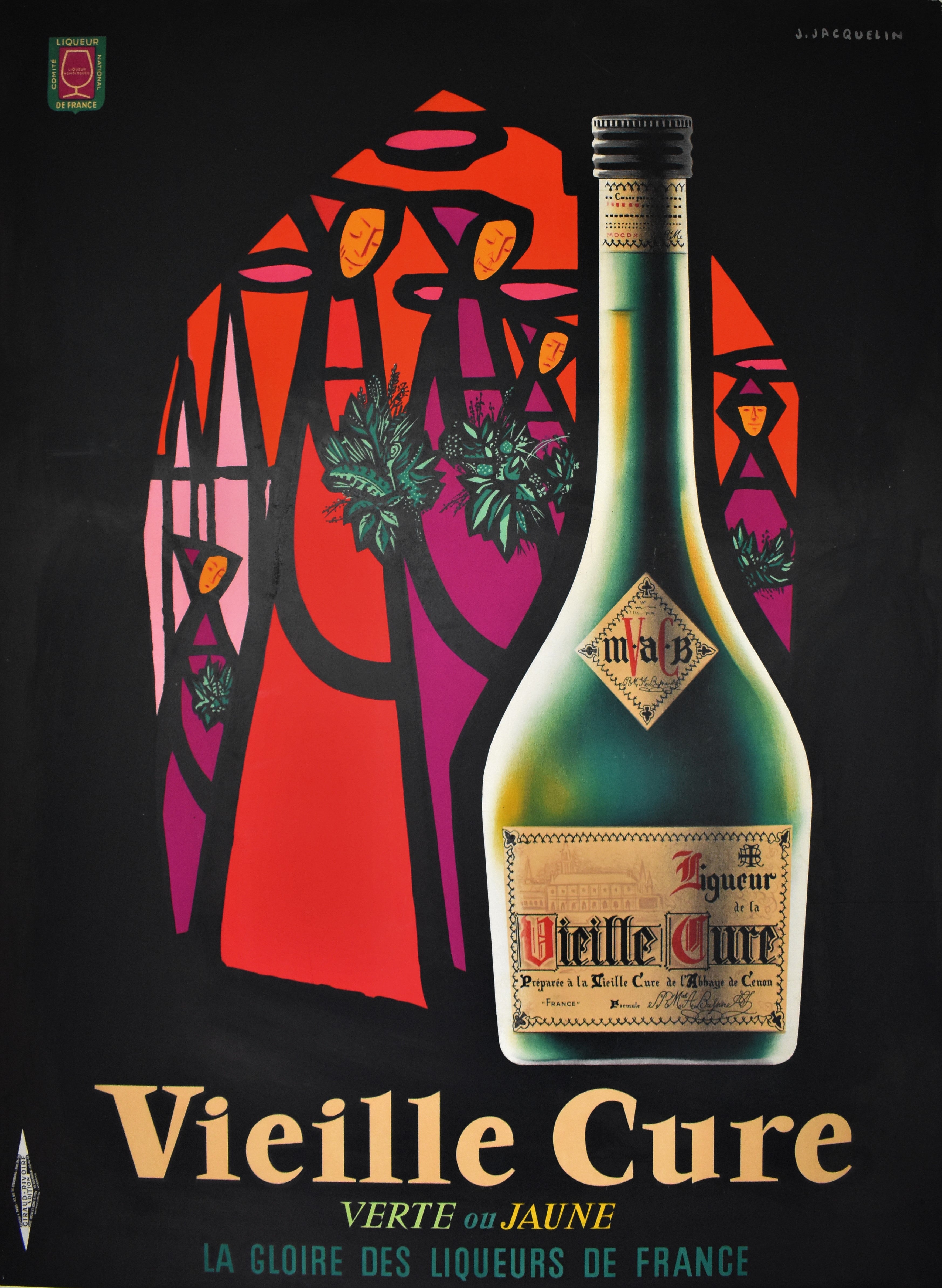 French Vieille Cure Liqueurs Original Large Format Poster ...