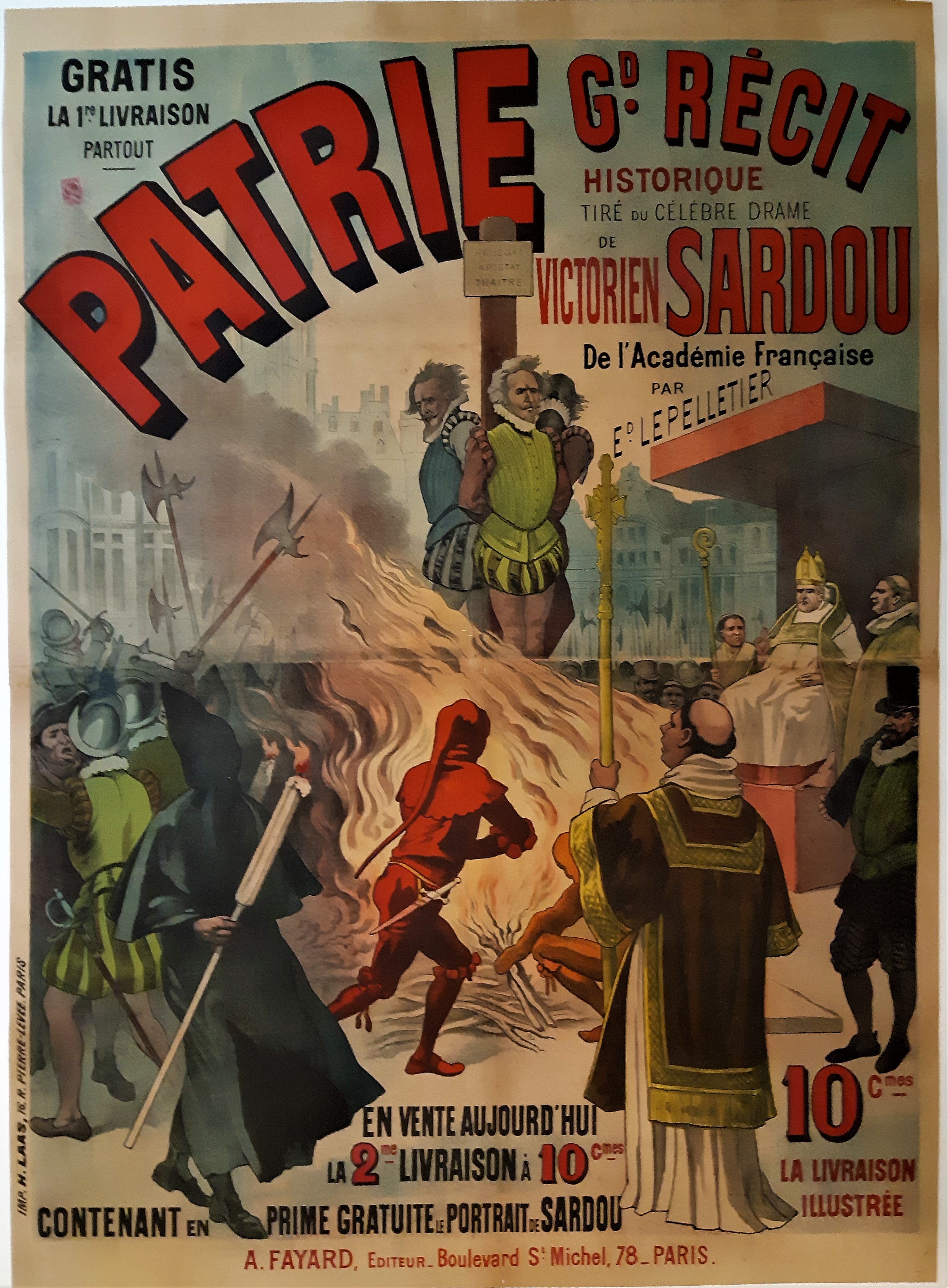 Le Patrie Magazine, French Original Large Size 2-Sheet Poster from 189 ...