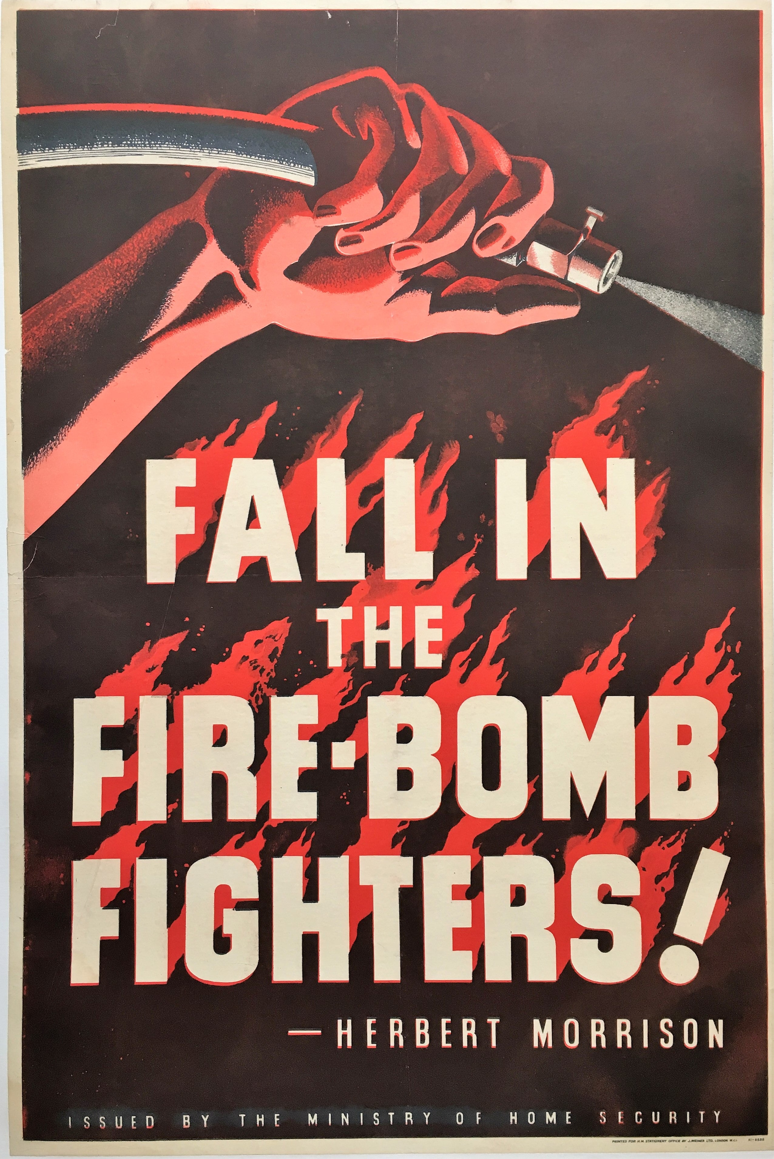 London Blitz WWII Fire-Bomb Fighters Original Poster ...