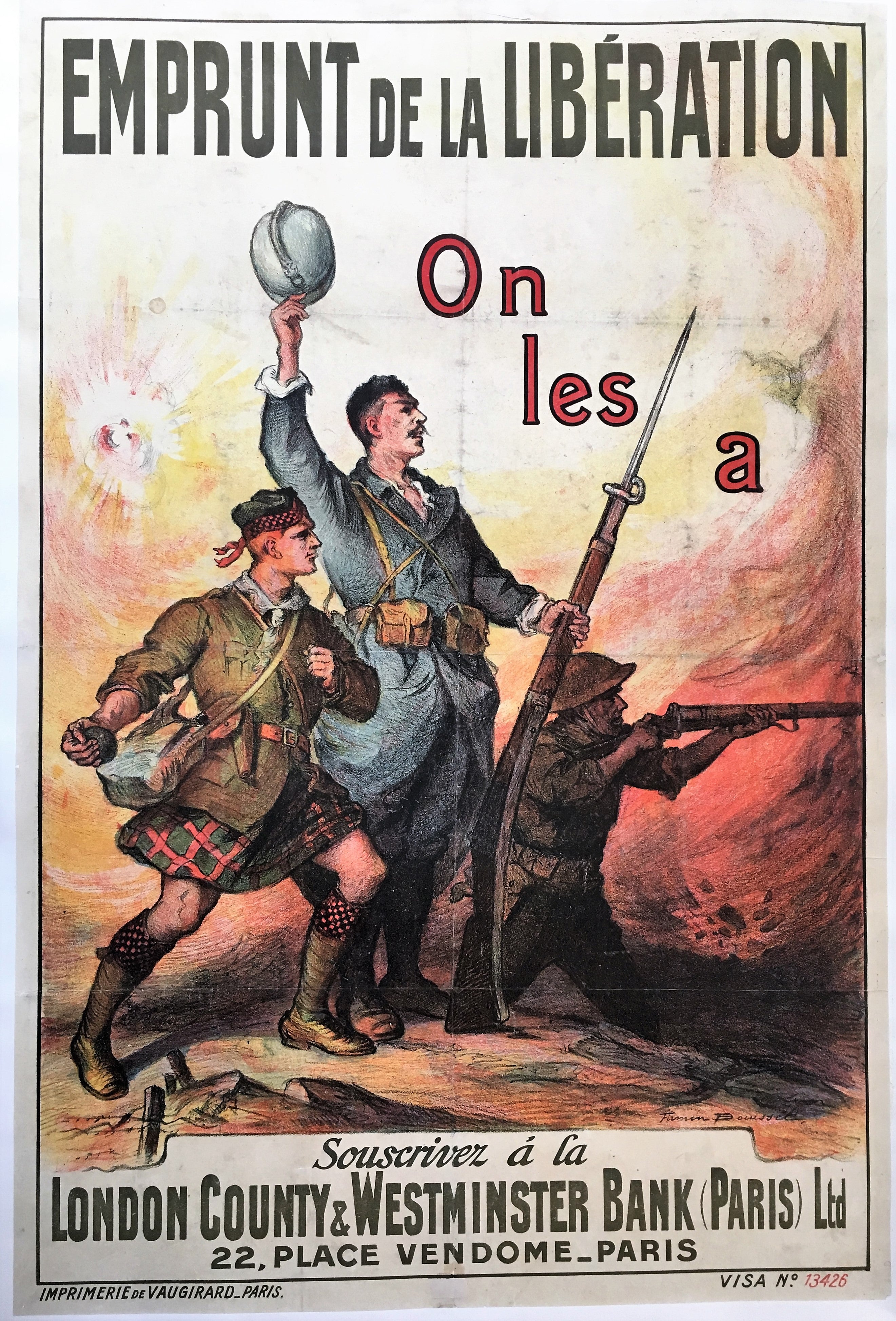 Original 1918 French "on les a" Poster - Great War – Rarevintageposters.com