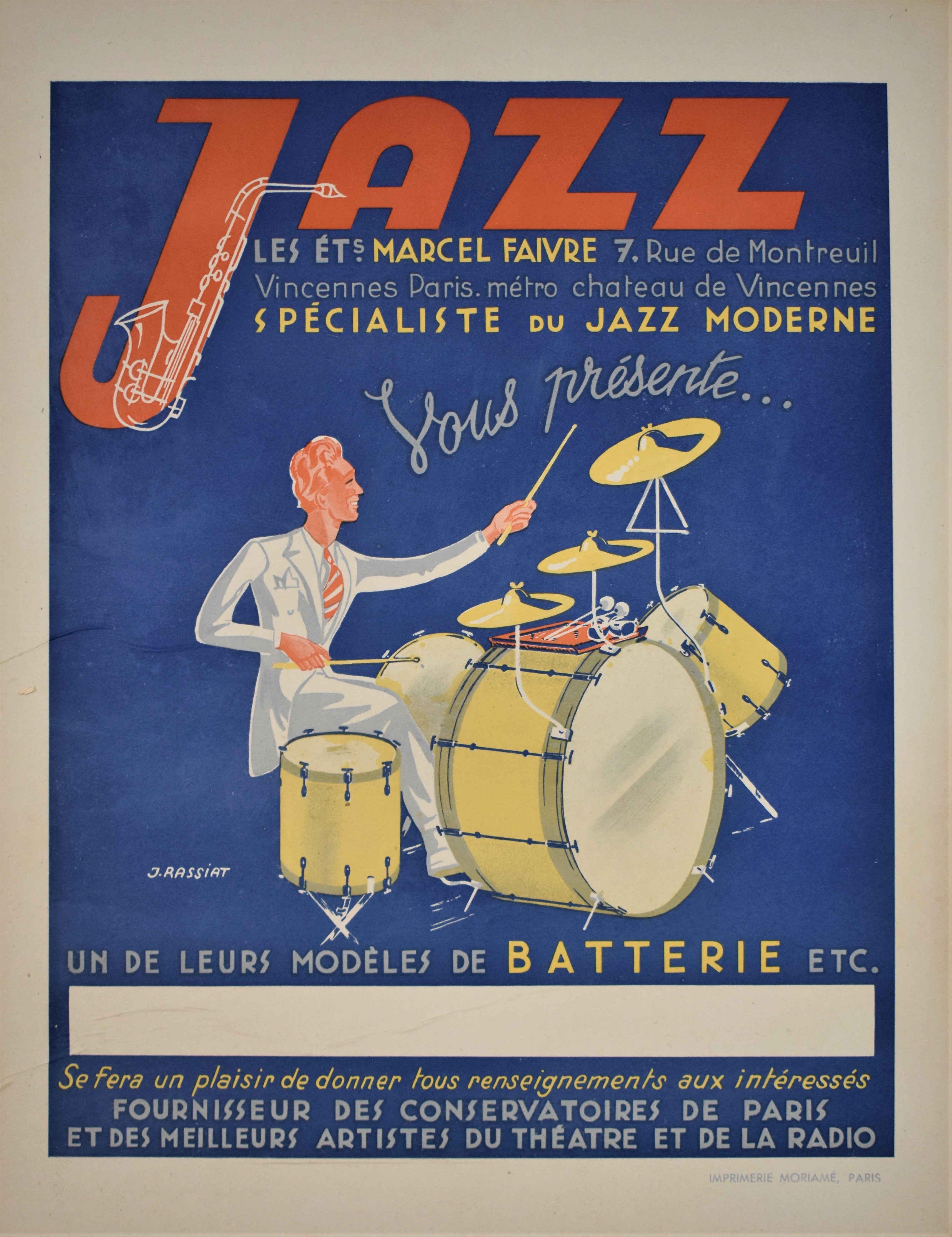 Original French Advertisment for Modern Jazz Musical Instruments ...