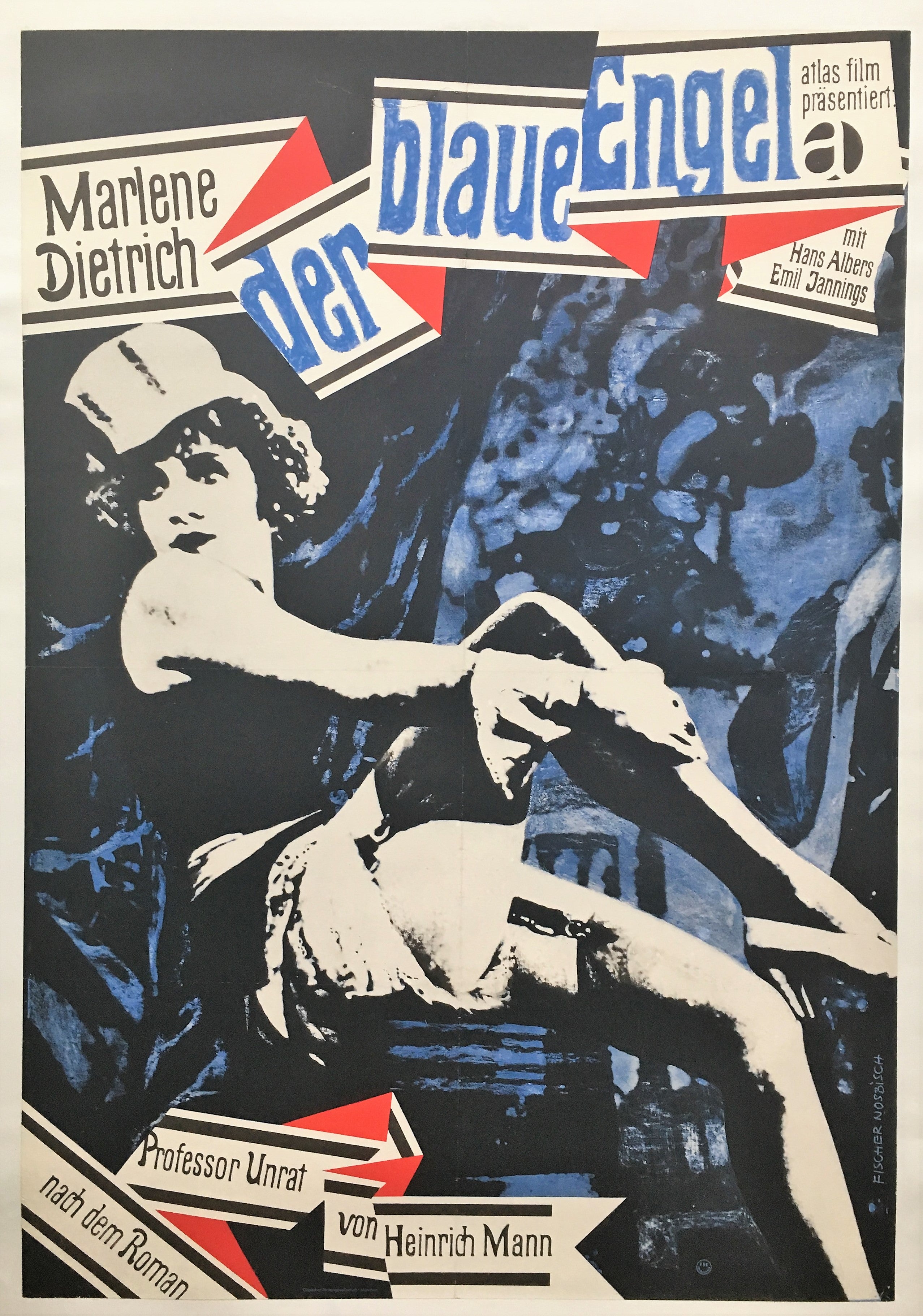 Original German 1963 Marlene Dietrich "Blue Angel" Poster ...