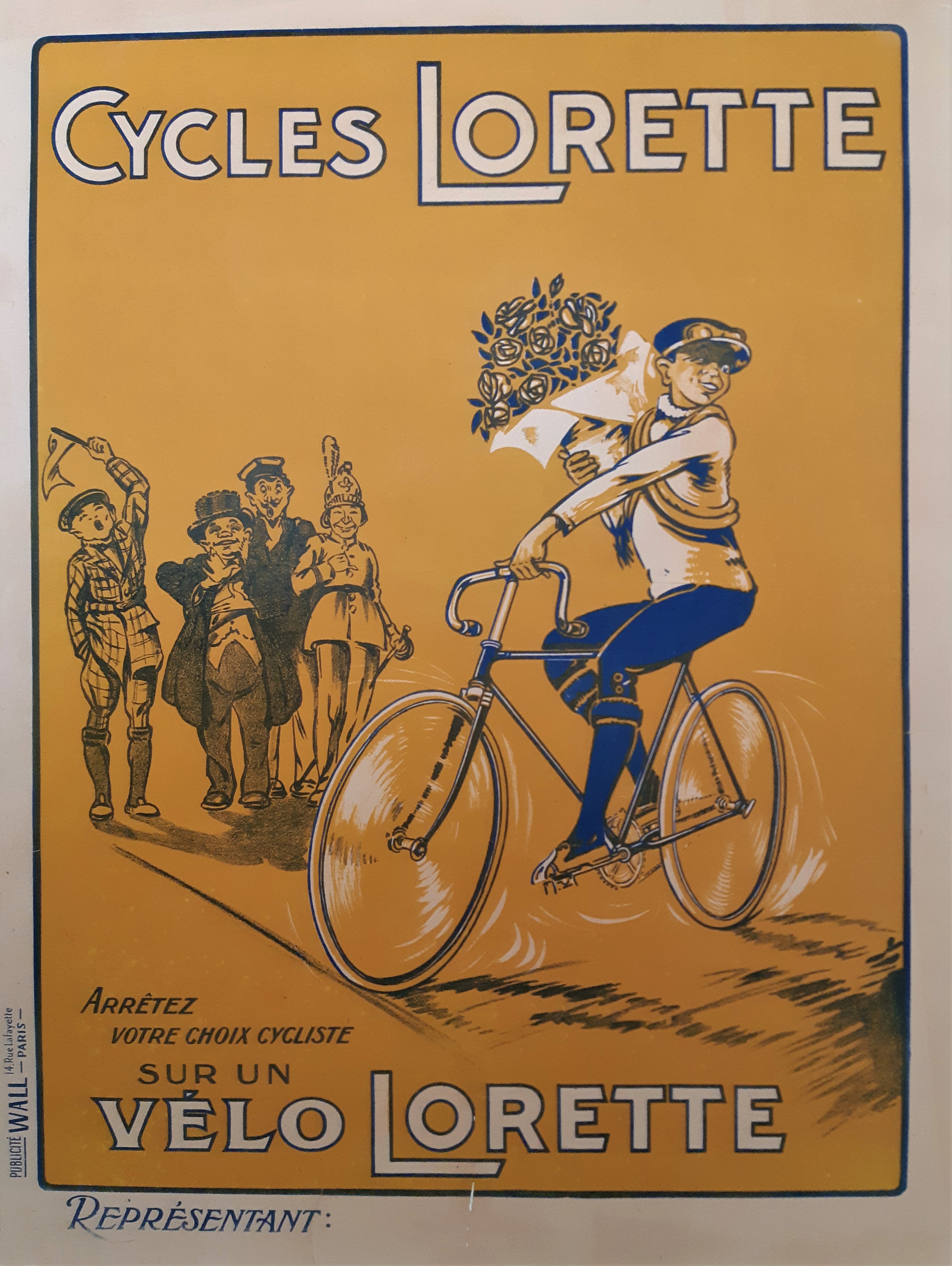 Original Vintage 1930s Lithograph Poster for Cycles Lorette ...