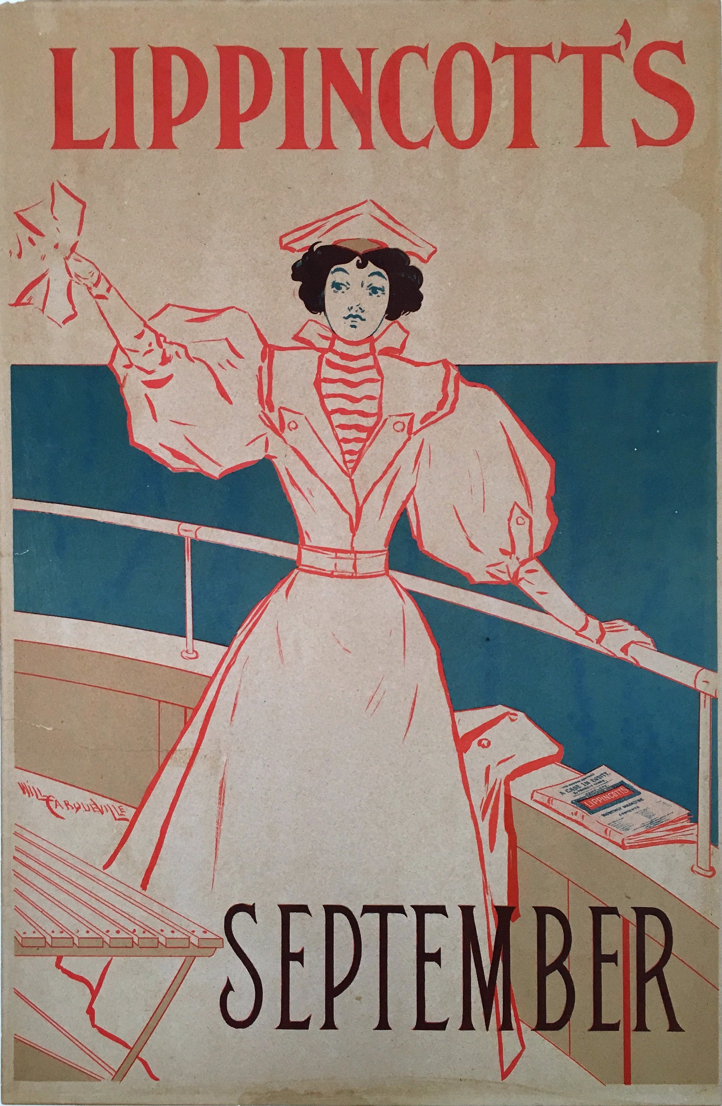 September 1895 Lippincott's Literary Advertising Poster ...