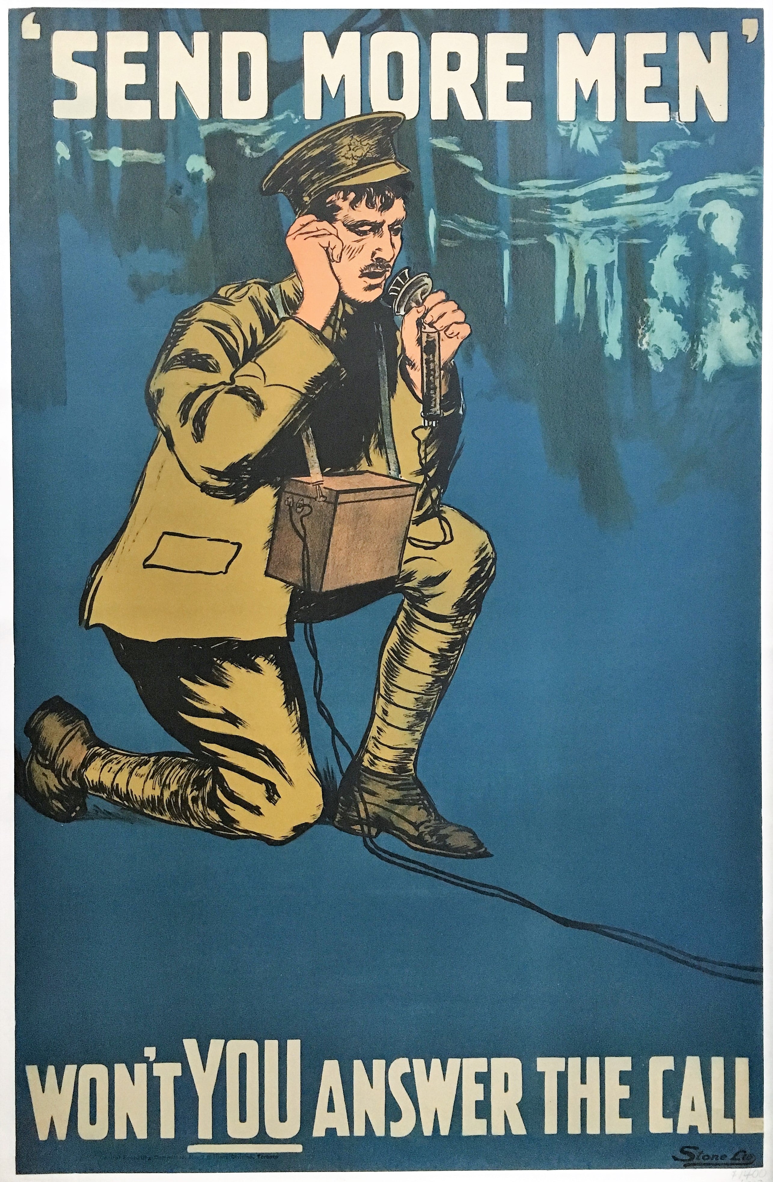 WWI Canadian Recruiting Poster “Send More Men” ca1915 ...