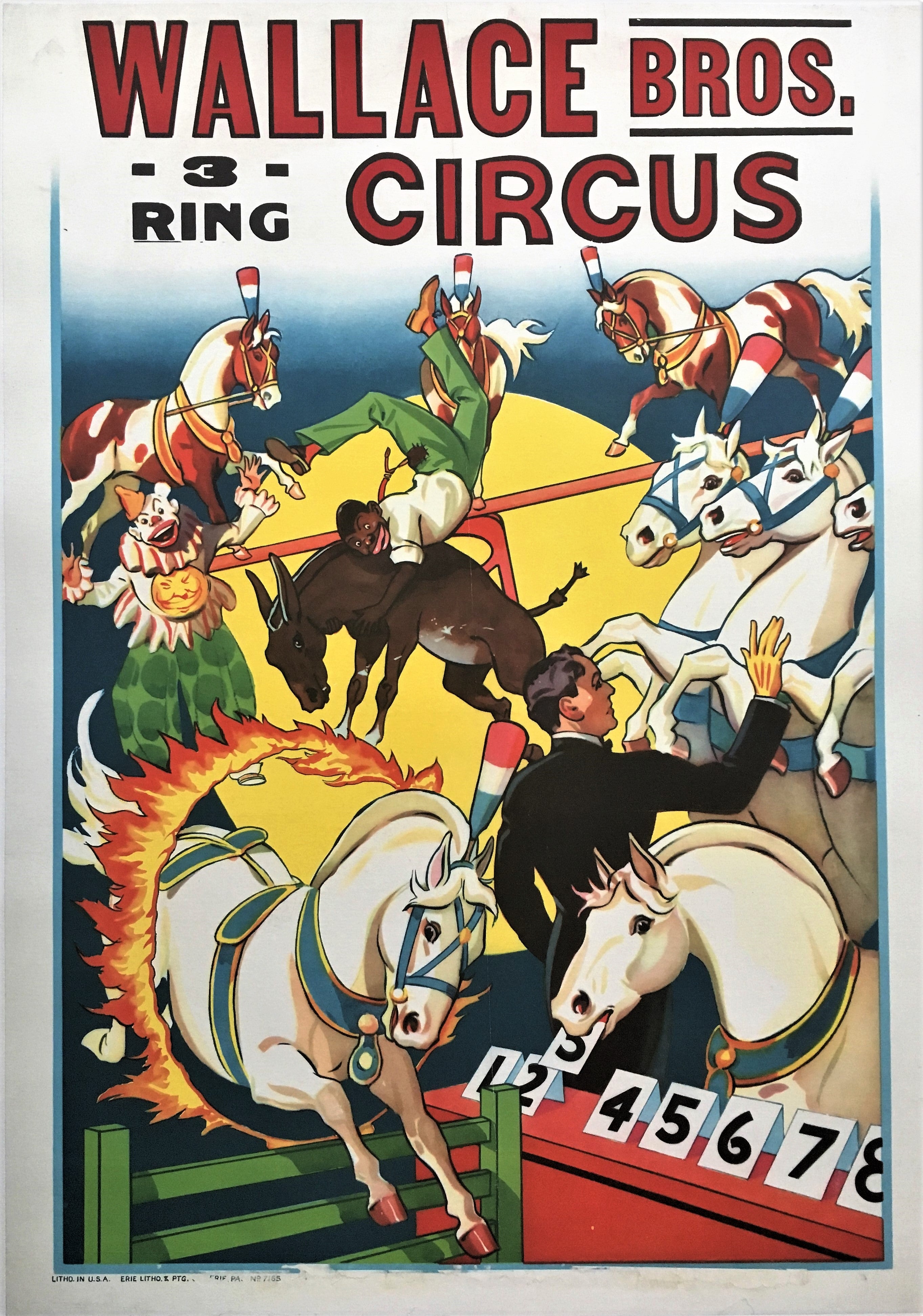 Wallace Bros. 3 Ring Circus Poster 1940s – Rarevintageposters.com